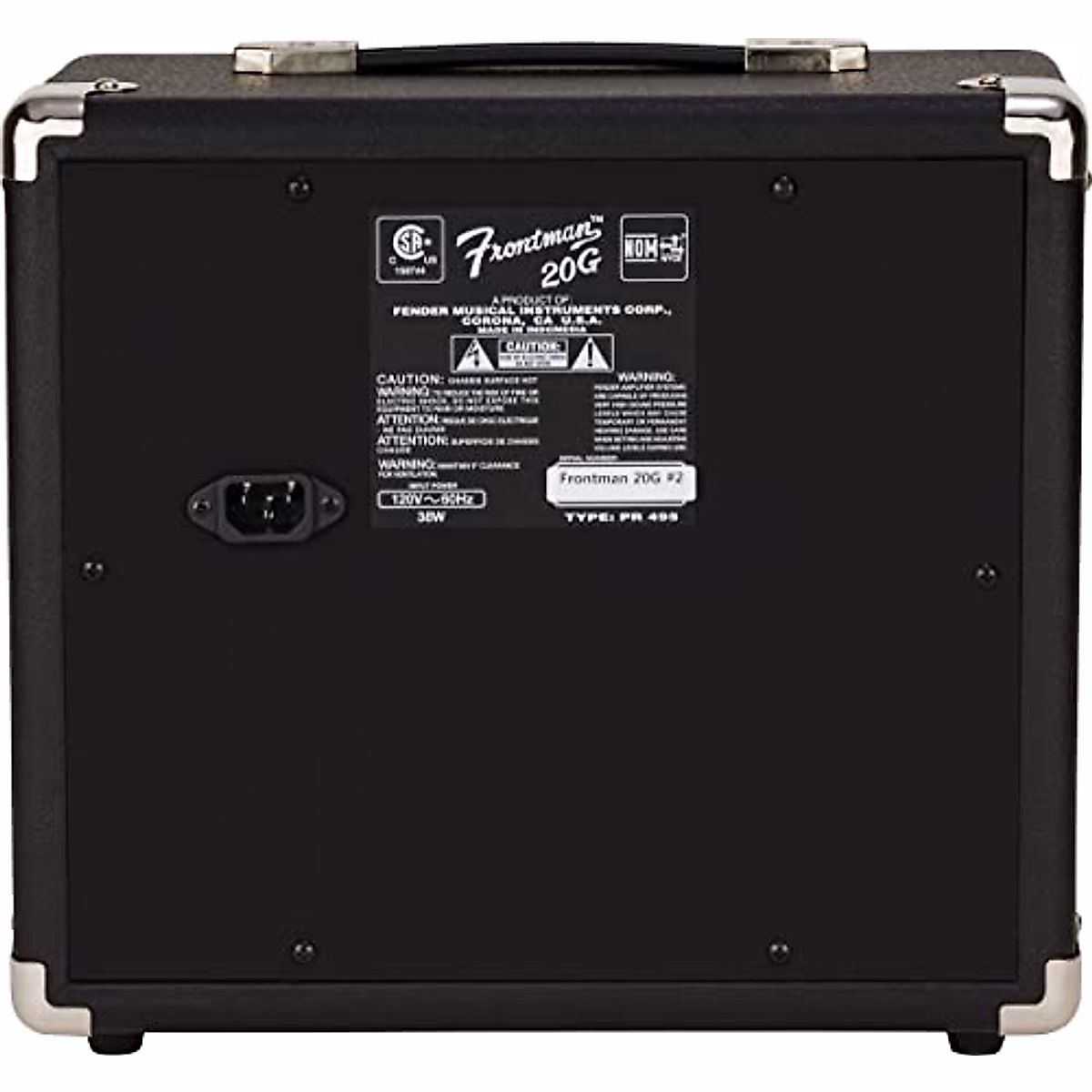 Fender Frontman 20G Guitar Combo Amplifier - Black Bundle with Instrument Cable and Picks