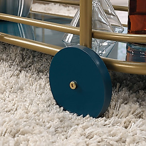 Sauder Coral Cape Bar Cart/Pantry cabinets, Satin Gold Finish