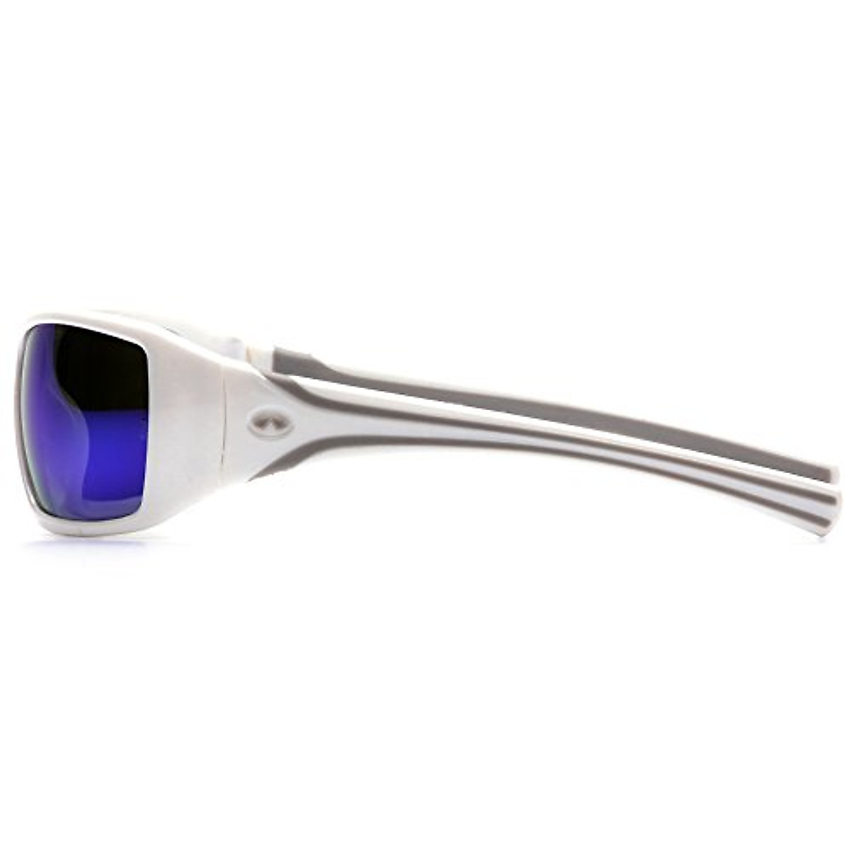 Pyramex Goliath Safety Eyewear, White Frame, Ice Blue Mirror Lens