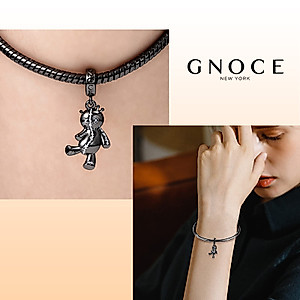 GNOCE Voodoo Doll Pendant Charm 925 Sterling Silver Dangle Bead Charms For Women Bracelet/Necklace Halloween Gifts For Wife(color-5)