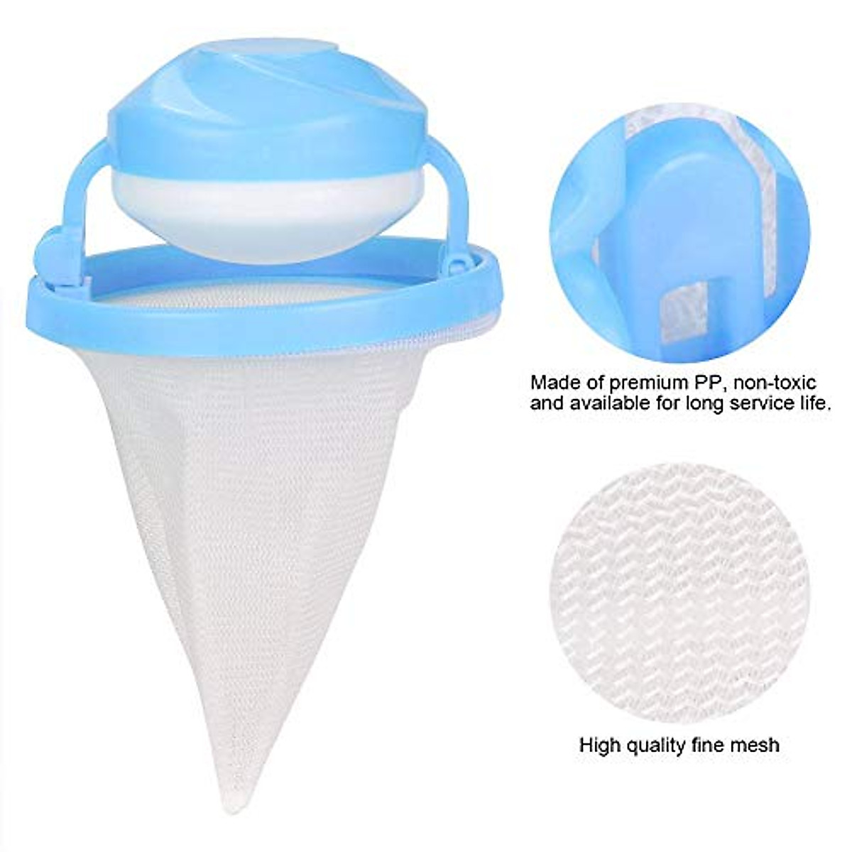 Floating Lint Mesh Bag Pet Hair Collector Laundry Filter Bag for Washing Machine Washer Lint Catcher,Hair Filter Net Pouch(Blue)