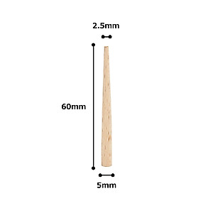 KAKURI Wooden Nails for Woodworking 13/64 inch (5mm), Tapered Wooden Dowel Rods for Crafts and Small Furniture, Natural Japanese Beechwood, Bulk 180 Pcs, Made in Japan