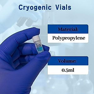 CryoKING 0.5ml Cryogenic Vials Sterile Vials with Blue Caps for Sample Collection and Storage (External Thread, Non-Barcoded), 1000 Pcs/Case