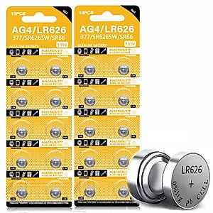TXY 20Packs SR626SW LR626 AG4 377 1.5V Watch Battery Button Coin Cell Battery