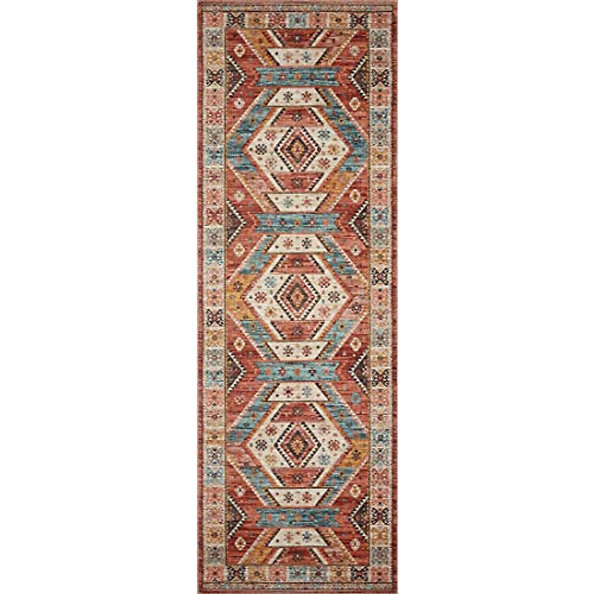 Loloi II Zion Collection ZIO-05 RED/Multi, Traditional 2'-3" x 3'-9" Accent Rug