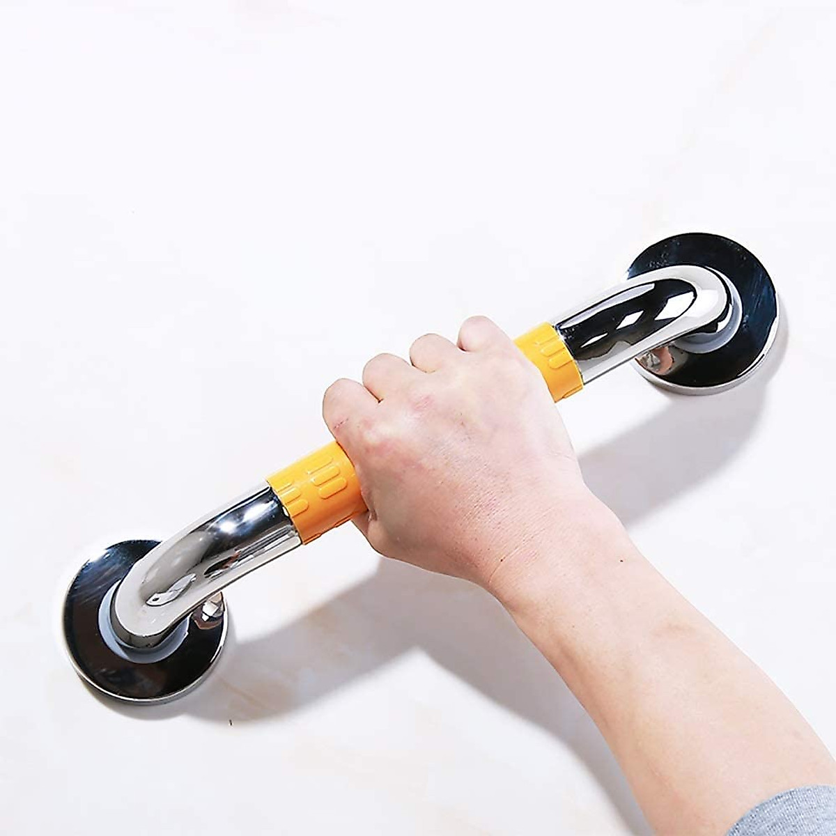 QLDFX Stair Handrail Bathroom Grab Bar Bathroom Grab Bar Rail Stainless Steel Bathroom Handle Safe Auxiliary Handle for Kitchen Bedroom Bathtub Shower and Steps Corridor Support Rod (Yellow, 38cm)