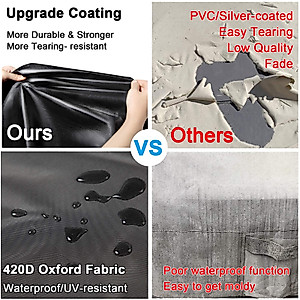 WOMACO Patio Fire Column Cover 21 Inch Waterproof Outdoor Tall Fire Pit Mini Fridge Covers for Outside Propane Fire Column Protector Water-Resistant Refrigerator Cover (21" L x 21" W x 35" H, Black)