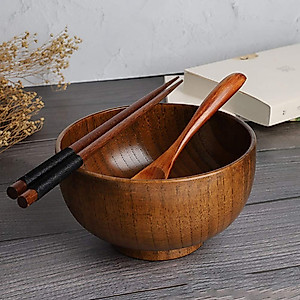 Hemoton 1pc 13x8CM Simple Wooden Bowl Food Bowl Handmade Wood Bowl Soup Bowls Cereal Bowls Rice Bowls Mixing Bowls Wooden Salad Bowl Individual Salad Bowls