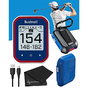 Bushnell Phantom 3 GPS Rangefinder Blue with BITE Magnetic Mount and GreenView with Wearable4U Lens Cleaning Cloth Bundle