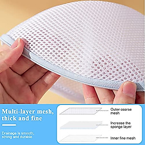 Bra Wash Bags, iDeep 3Pcs Thicken Mesh Lingerie Bra Washing Bag with Zipper for Washing Machine,Bra Laundry Bag for Bras Lingerie, Laundry,Stocking,Underwear and Delicates