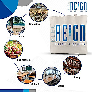 Bleu Reign Reusable Tote Bag Personalized Custom Name Massachusetts State License Plate Linen Travel