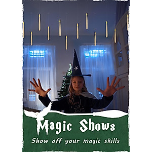 Leejec Floating Candles with Magic Wand Remote(6/18H Timer), 12pcs 6.1" Hanging Flameless Taper Candles, Battery Operated Flickering Warm Light, Halloween Christmas Wedding Party Decor & Gift(Ivory)