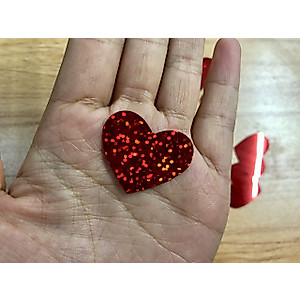 600Pcs Valentines Day Heart Confetti, Red Glitter Valentines Confetti Hearts, Hearts Table Confetti Decorations for Valentine's Day Wedding Anniversary Party Home Table Decoration Photo Booth Backdrop