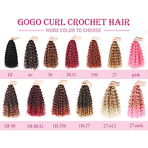 Gogo Curl Crochet Hair 8 Inch Short Curly Crochet Hair for Black Women Beach Curl Crochet hair - Water Wave Curly Crochet Braids Hair Deep Wave Synthetic Braiding Hair Extensions (8 inch T30)