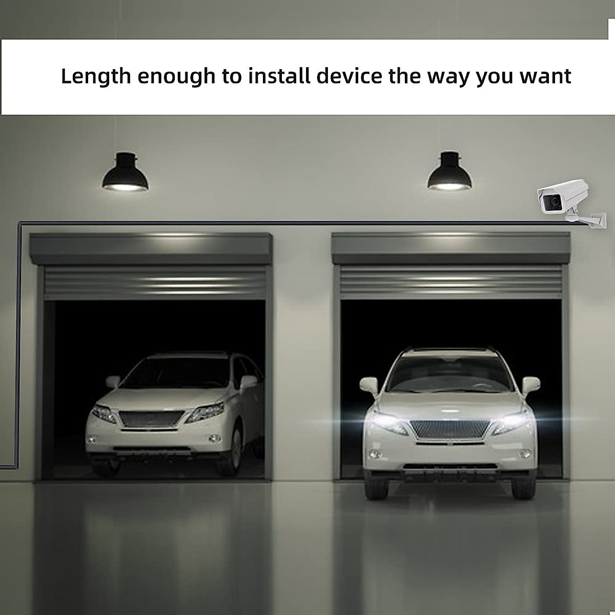 Power Extension Cable 2-Pack 33Feet 5.5mm x 2.1mm 12 Volt Male to Female Plug Cord for CCTV IP Security Camera DVRs and More Devices Black