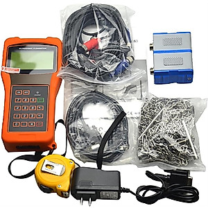 RUGPDA TUF-2000H Portable Handheld Ultrasonic Flow Meter with Clamp On Sensor TM-1(DN50-700mm) Water Flowmeter with Clamp-on Transducers for Industrial (Color : 110V)