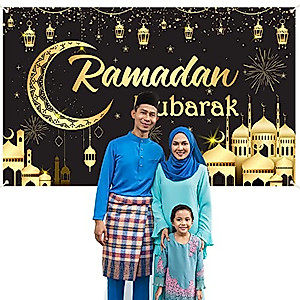 Ramadan Mubarak Party Decorations Eid Mubarak Backdrop for Ramadan Party Supplies Banner Photo Booth Prop