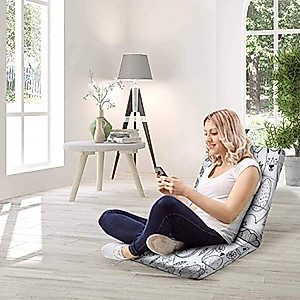 Floor Lounger Adjustable Floor Chair Flat of a Sleepy with an owl a Bear a Hedgehog a Memory Foam Folding Floor Sofa Lounge Chair for Adults Home Office Reading Watching Gaming