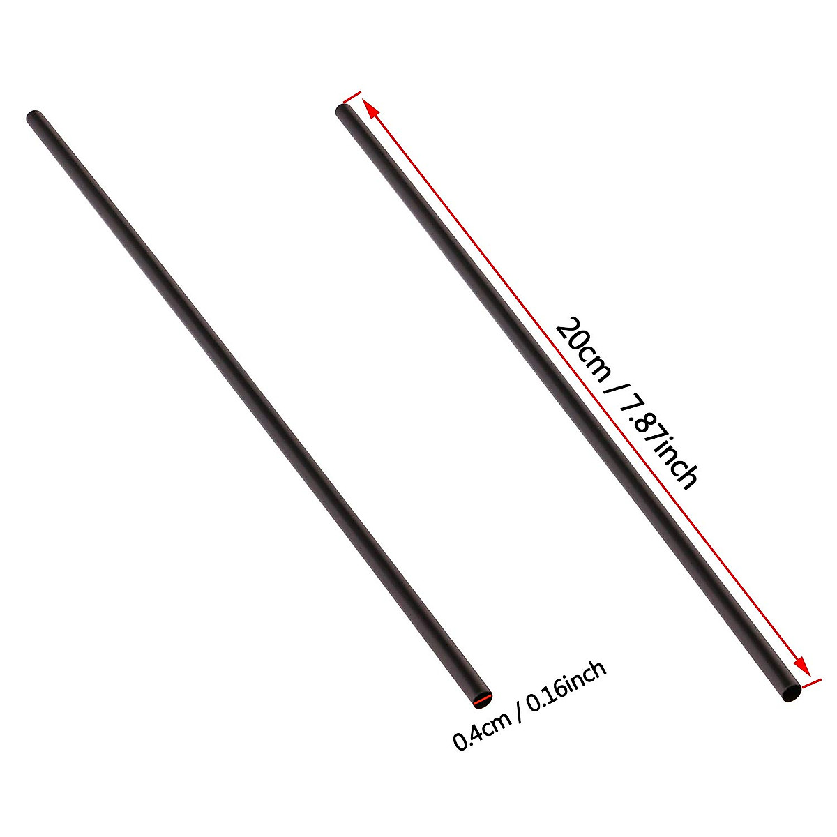 Tupalizy 200PCS Black Plastic Straws Drinking Coffee Stirrers for Wedding Coffee Sip Stir Sticks for Cocktail Tea Chocolate Hot Water Cold Drinks Cups Travel Mugs Crafts Home Bars, 7.87inch