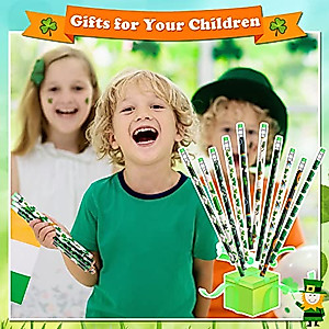 Zubebe 600 Pieces St Patrick's Day Pencils with Eraser Wood Shamrock Pencils Lucky Shamrock School Pencils Green Pencils for St Patrick's Day Party Kids Awards Holiday School Supplies