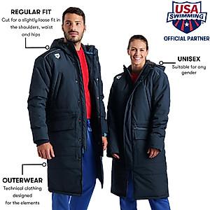 arena Standard Team Unisex Solid Parka, Navy, XX-Small