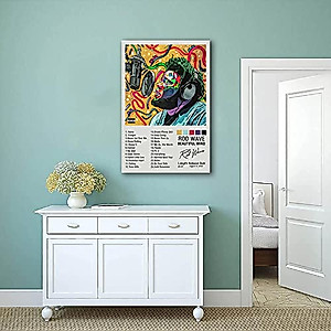 Rod Wave Poster Rapper Album Cover Music Posters Signed Limited Edition Canvas Poster Wall Art Decor Print Picture Paintings for Living Room Bedroom Decoration (A,16x24in Unframe)