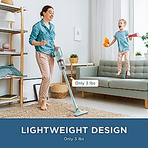 KEROMEE Corded Stick Vacuum Cleaner, 12kpa Powerful Suction Handheld Vacuum Cleaner with Crevice Tool, Small Vacuum Cleaner for Hardwoods, Pet Hair, Carpets, Staircases, and Sofas