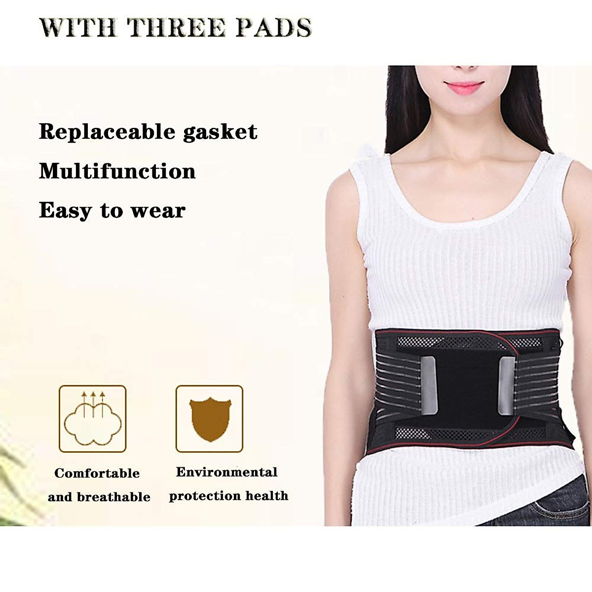 LSRRYD Stabilizing Lower Back Support Belt Lumbar Support Brace Dual Adjustable Straps for Pain Relief and Injury Prevention for Men & Women (Size : M)