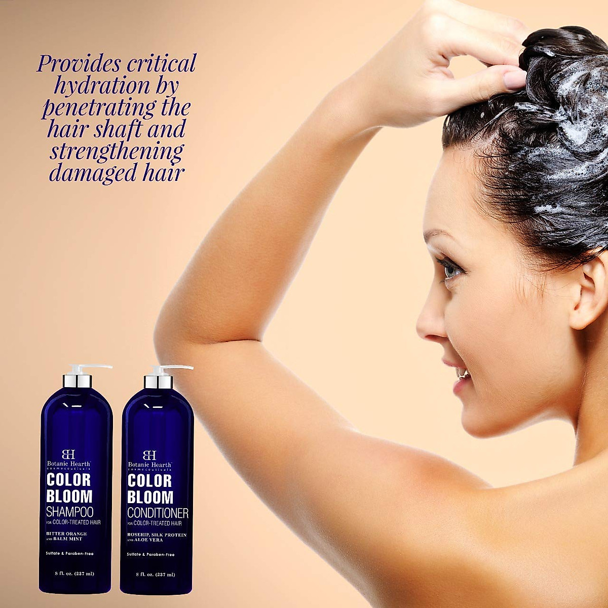 BOTANIC HEARTH Shampoo and Conditioner for Color Treated Hair - with Special Blend of Conditioning, Smoothing and Color Enhancing Ingredients - Paraben and Sulfate Free Set - 8 fl oz each