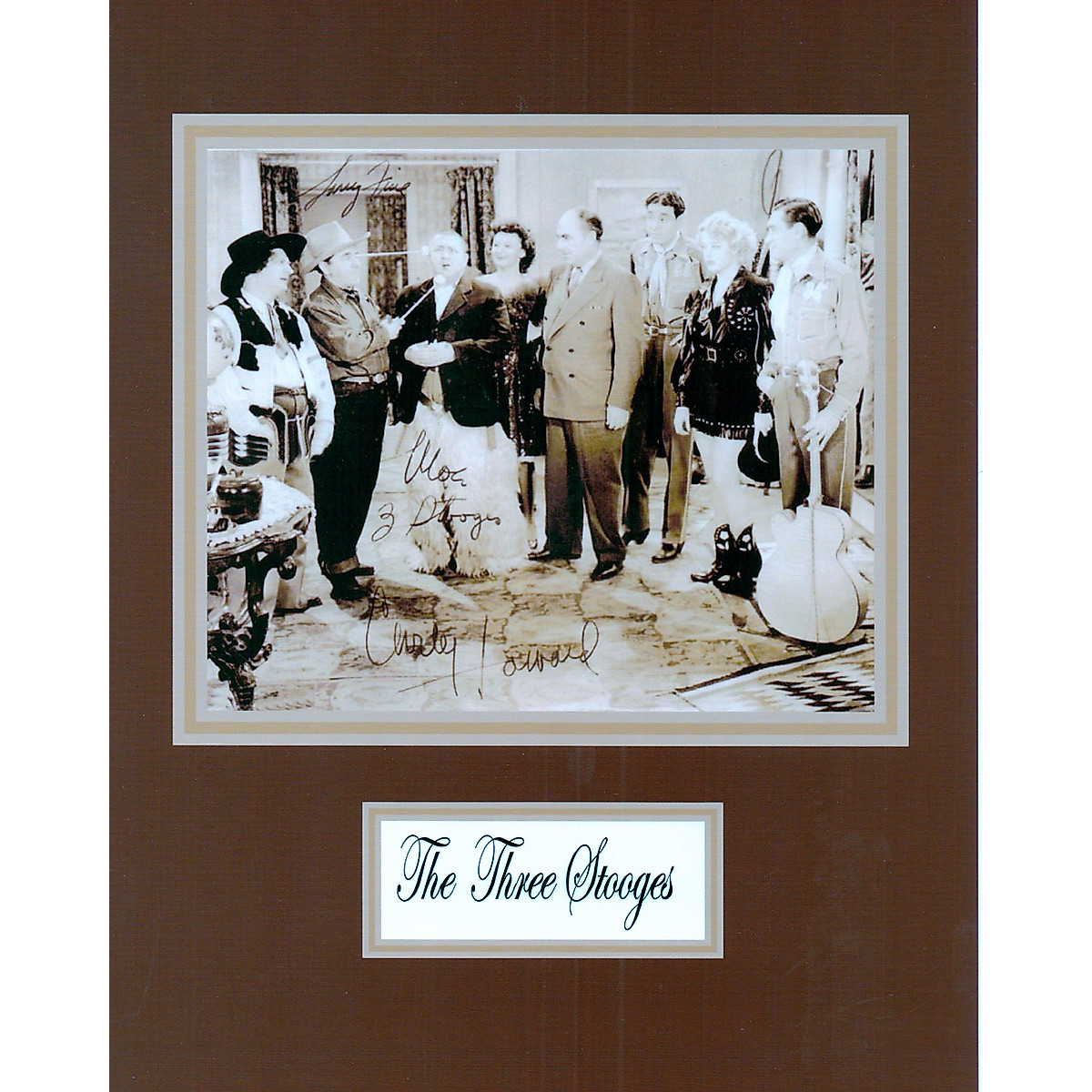 Kirkland The Three Stooges, Classic TV Show, 8 X 10 Photo Display Autograph on Glossy Photo Paper