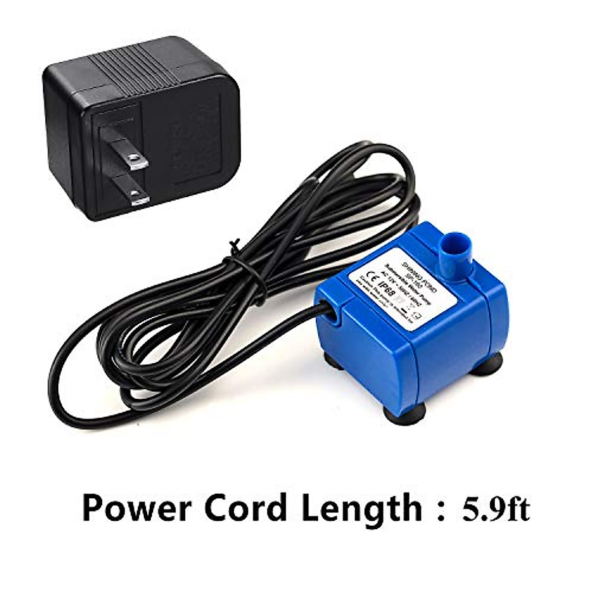 Happypapa Pet Water Fountain Pump Replacement Cat Fountain Replacement Pump for Flower Fountain 1.6L/2.5L Automatic Pet Water Dispenser Replacement Pump Come with Adapter