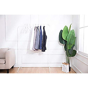Cocomaya 16.5 Inch White No Shoulder Bumps No Mark Non-Slip Rubber Coated Contour Metal No Bumps Hanger, Sweater Hanger, T-Shirt Hanger Suit Hanger with Pants Bar Pack of 10 (White, 10)