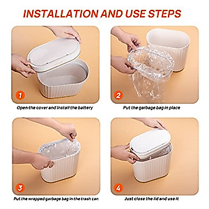 EMANE Motion Sensor Smart Garbage Bin with No Show Trash Bag Design - Durable & Waterproof Smart Trash Can for Bathroom - Slim Bathroom Trash Cans with Lids Fit Anywhere - Quiet Motion Trash Can
