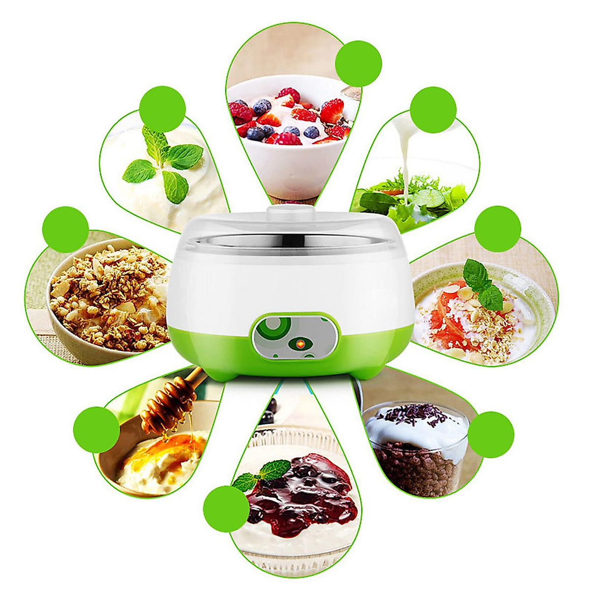 PanDair 1L Automatic Yogurt Maker with Stainless Steel Inner Pot for Home Organic Yogurt, Cheese Maker, Fruit Wine Maker US Stock