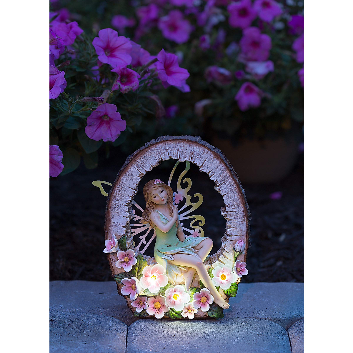 VP Home Woodland Garden Fairy Solar Powered Outdoor Decor Garden Light with LED Crackled Glass Globe Great Addition for Your Garden Solar Powered Light Garden Decorations Gifts for Outside Patio Lawn