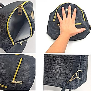 Donalworld Women Floral School Bag Travel Cute PU Leather Mini, Blak, Size Small