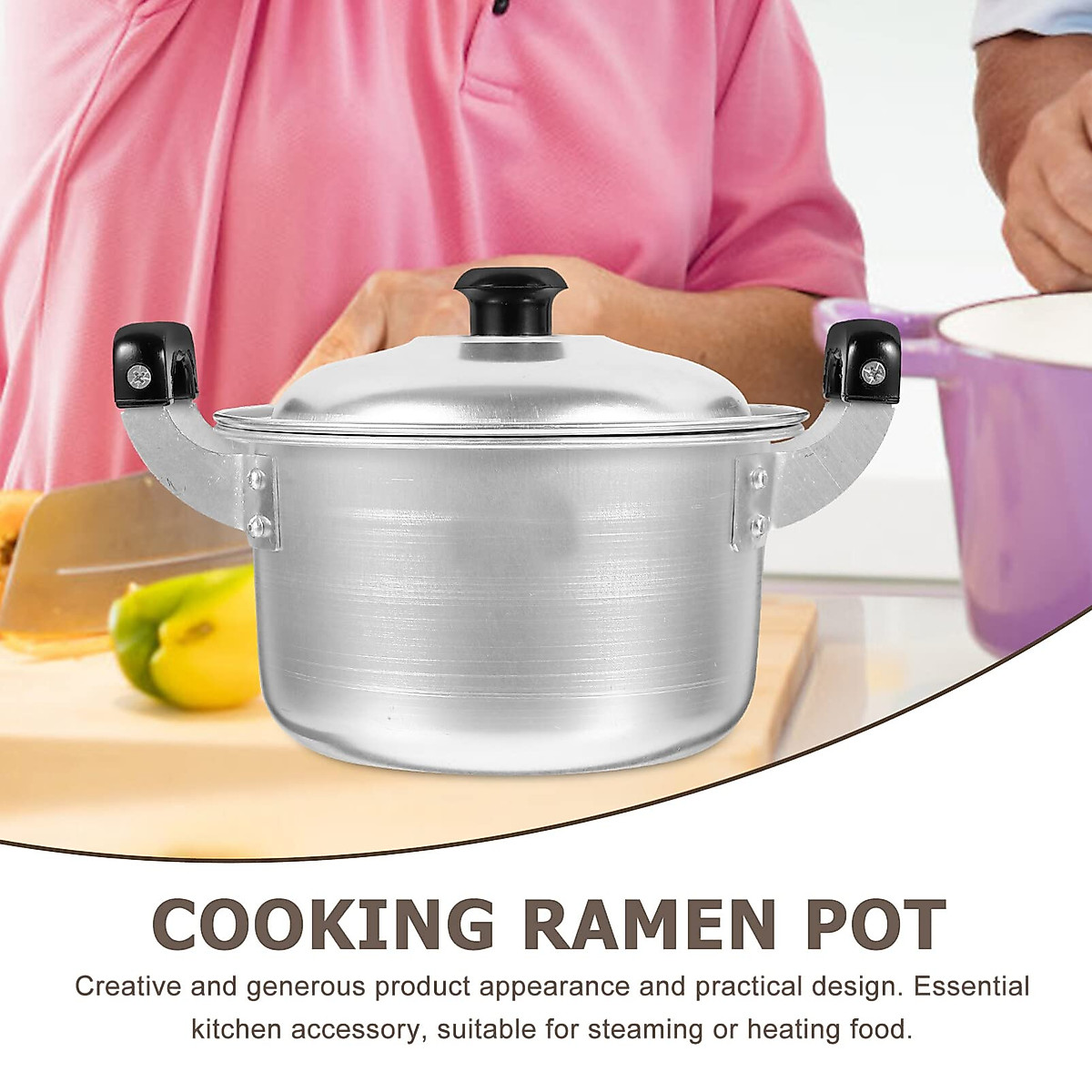 UPKOCH Vintage Aluminum Pot Stock Pot Ramen Pot ramenpot Instant Noodle Pot Kimchi Soup Pot stockpot with lid Oven Pans nonstick Soup Pot Korea Noodle Pot Kitchen Noodle Pot Cook Pot Suki