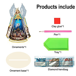 Angel Girl Pattern Diamond Painting Desktop Ornaments Kit for Adults Beginner 5D DIY Diamond Art Tabletop Decorations Special Gem Mosaic Arts Crafts Home Bedroom Table Decor