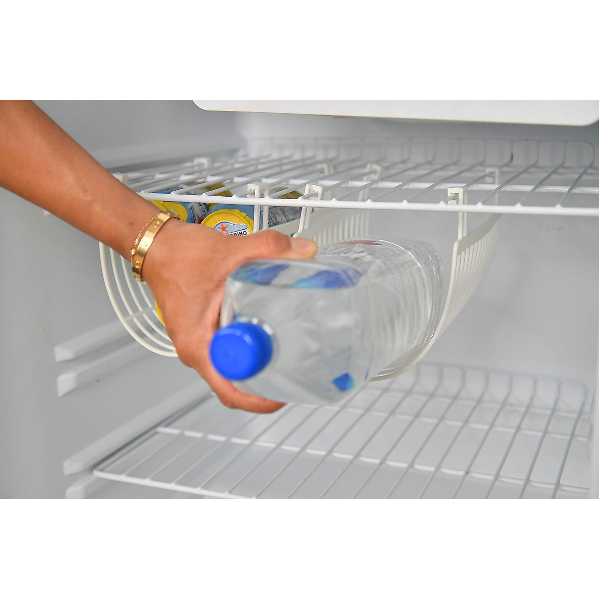 Home-X Fridge Organizer Clip-on Bottle Shelf, Refrigerator/Freezer Wine Storage Rack