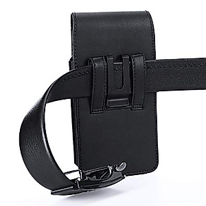 Mopaclle Phone Holster for Samsung Galaxy A12/A52/A53/A71/A73/ A03s A04s/ Note 20 Ultra Note 8 9/ S22 Plus S23+/14 Plus 11 Pro Max, Leather Belt Clip Cell Phone Holster Pouch with ID Card Belt Holder