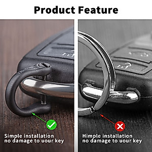 TISUR Titanium Key Ring，D-Rings Key Rings for Keychains Heavy Duty with Screw Shackle, Car Key Chain Ring for Men and Women 2 Pcs (Black Matte XS)