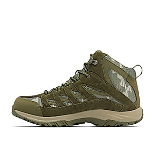 Columbia Men's Crestwood Mid Waterproof Hiking Boot Shoe, Nori/Black, 7 Wide