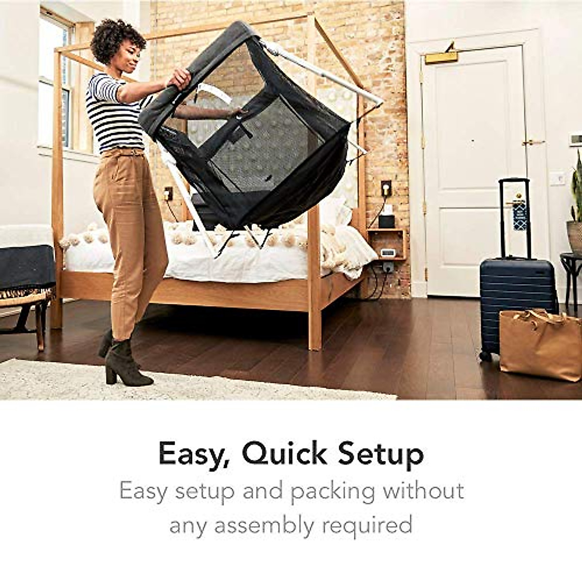 Lotus Travel Crib - Backpack Portable, Lightweight, Easy to Pack Play-Yard with Comfortable Mattress - Certified Baby Safe