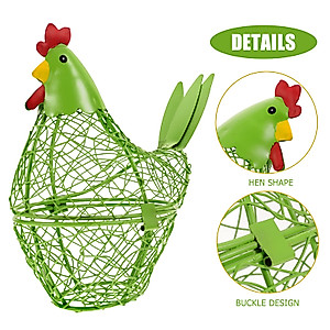 Amosfun Hen Egg Basket Farmhouse Eggs Baskets Metal Wire Egg Baskets Egg Basket Chicken Egg Wire Basket Egg Storage Basket Creative Egg Baskets Candy Bowl Iron Old Fashioned Dispenser