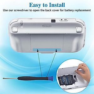 Pickle Power 6600mAh Wii U Gamepad Battery, Rechargeable Wii U Battery Replacement for Nintendo Wii U Gamepad WUP-010 WUP-012