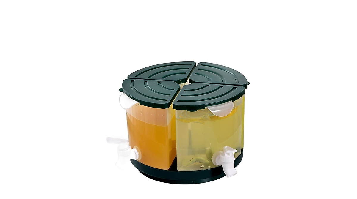NarcNton Juice Bucket Dispenser Four-Compartment Cold Kettle with ...