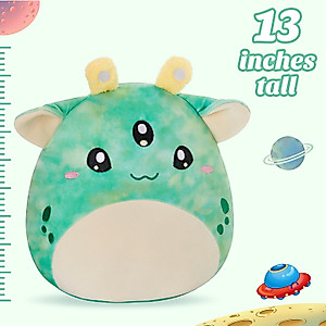 CozyWorld Cute Alien Plush Pillow - 13 Inch Soft and Squishy Stuffed Toy for Kids and Friends,Perfect for Birthdays Holidays and Special Occasions