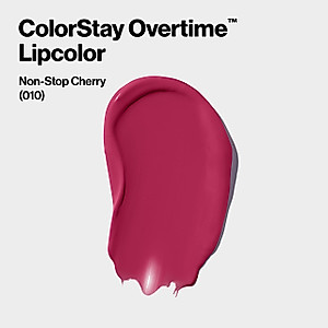 Revlon Liquid Lipstick with Clear Lip Gloss, ColorStay Overtime Lipcolor, Dual Ended with Vitamin E, 010 Non-Stop Cherry, 0.07 Fl Oz