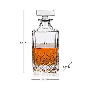 Viski Admiral 30 oz Liquor Decanter | Crystal Glass Liquor Dispenser for Whisky, Bourbon, Tequila, Brandy – Gift for Liquor Lovers