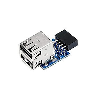 SinLoon 9pin USB 2.0 Female Pin Dual 2 Port USB Motherboard Header Adapter-Dual Layer Type for PC (Dual)